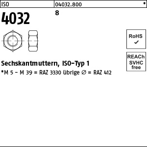 8 Sechskantmutter ISO 4032 M24 VPE50